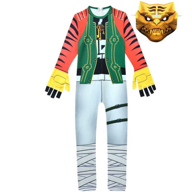 Fortnite Master Key Tiger Cosplay Costume with Masks | Costume Mascot ...